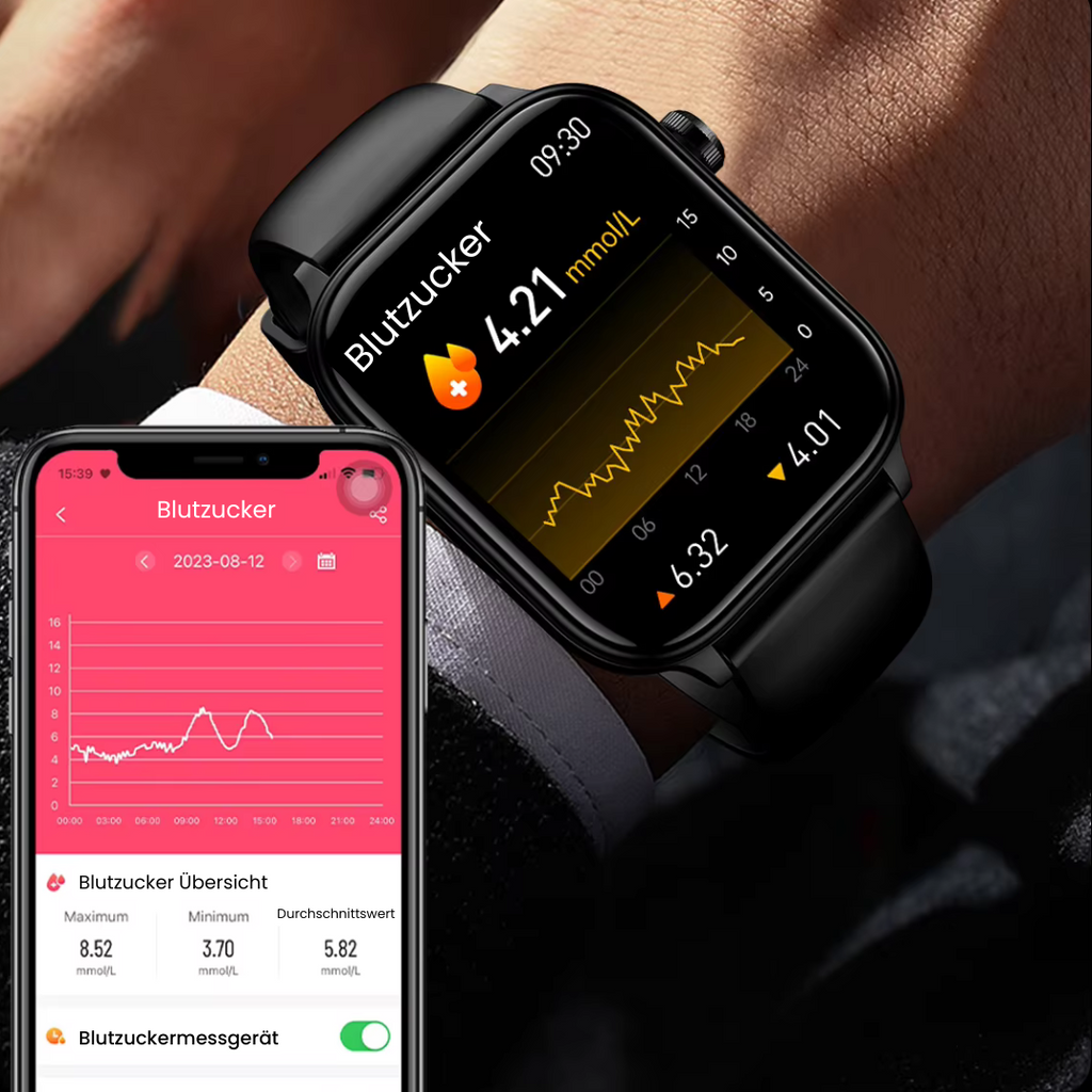 GlucoCare SOS Gesundheitsuhr - mit SOS-Funktion inkl. Sturzerkennung ...